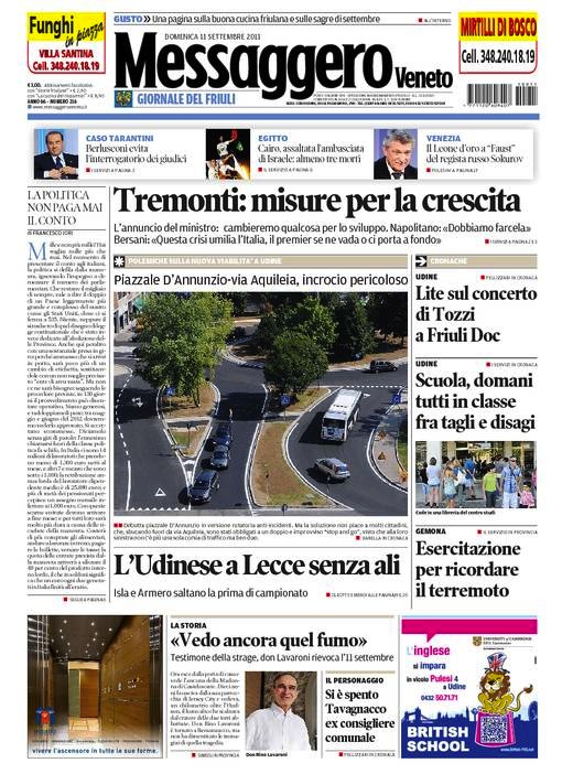 Le prime pagine di domenica 11 settembre 2011 - Il Post