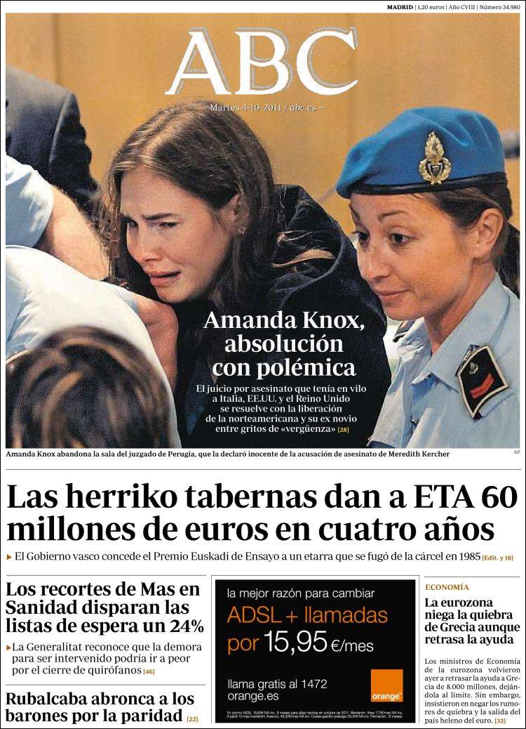 Le prime pagine internazionali sulla sentenza Kercher - Il Post