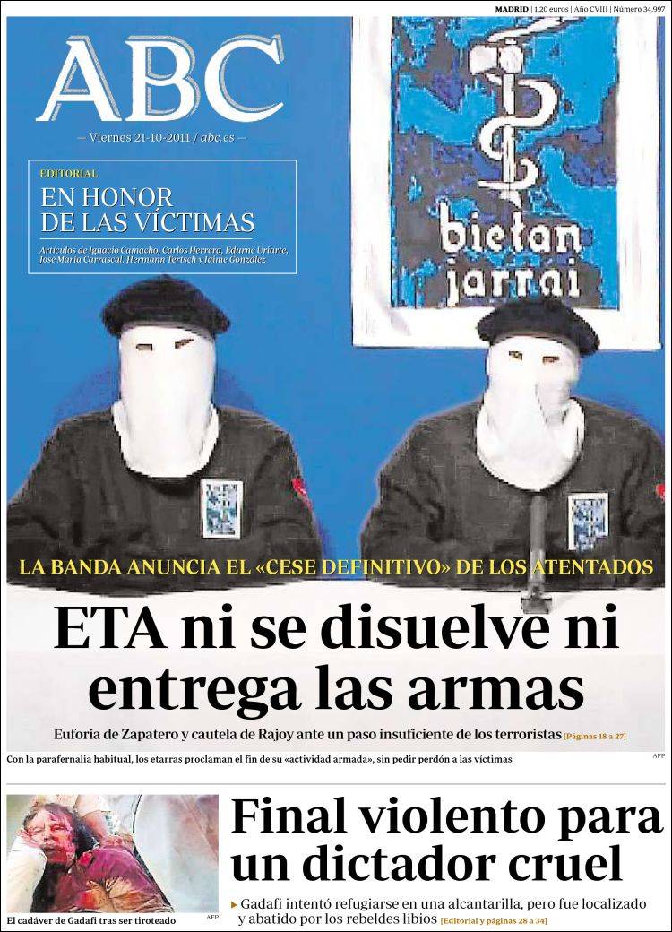 Le prime pagine di tutto il mondo sulla morte di Gheddafi - Il Post