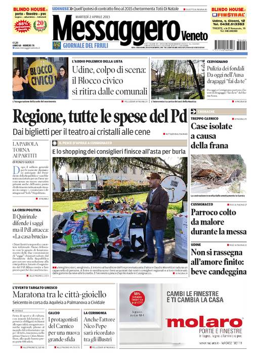 Le prime pagine di martedì 2 aprile 2013 - Il Post