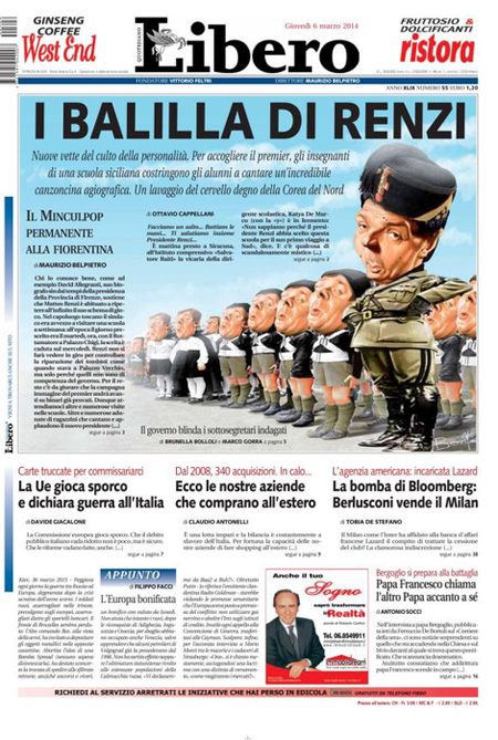 Le prime pagine di giovedì 6 marzo 2014 - Il Post