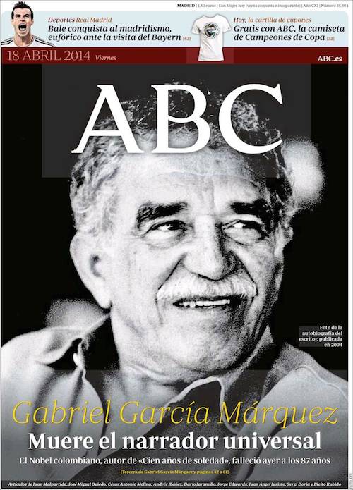 Le prime pagine internazionali su Gabriel García Márquez