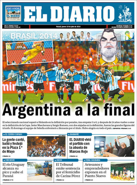 Le prime pagine in Argentina e Olanda - Il Post