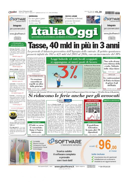 Le prime pagine di sabato 13 settembre 2014 - Il Post