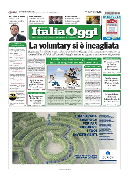 Le prime pagine di mercoledì 10 settembre 2014 - Il Post