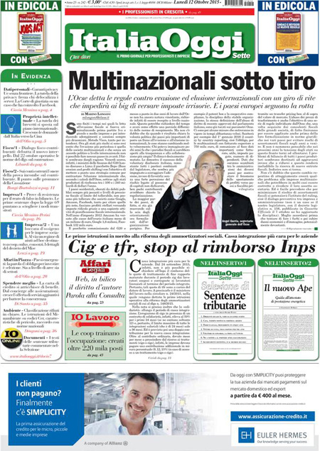 Le prime pagine di lunedì 12 ottobre 2015 - Il Post