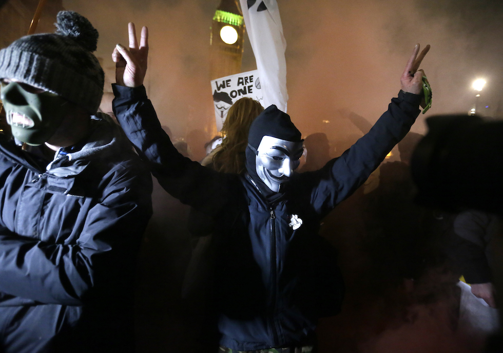 50 arresti alla Million Mask March, a Londra - Il Post
