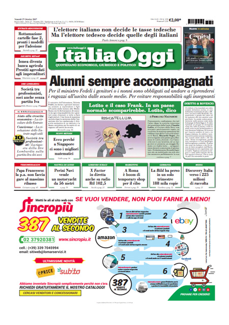 Le prime pagine di venerdì 27 ottobre 2017 - Il Post