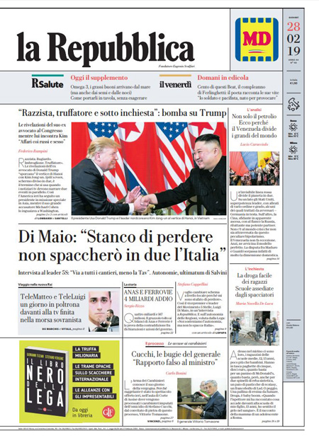 Le prime pagine di oggi - Il Post