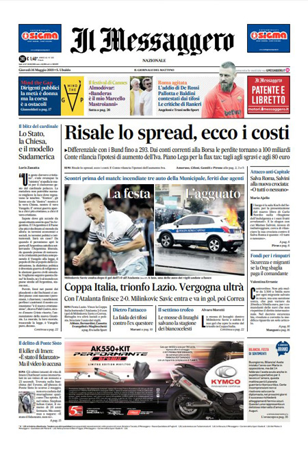 Le prime pagine di giovedì 16 maggio 2019 - Il Post