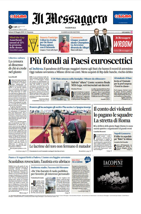 Le prime pagine di sabato 18 maggio 2019 - Il Post