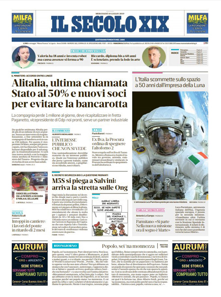 Le prime pagine di mercoledì 10 luglio 2019 - Il Post