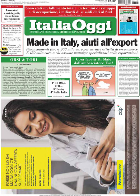 Le prime pagine di sabato 27 luglio 2019 - Il Post