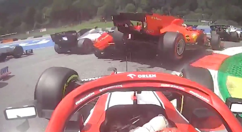 L'incidente tra le due Ferrari al Gran Premio della Stiria di Formula 1 ...