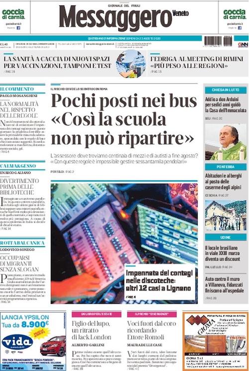 Le prime pagine di domenica 23 agosto 2020 - Il Post