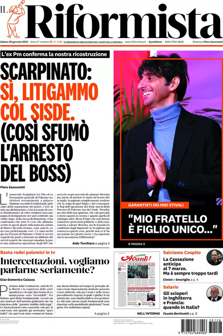 Le prime pagine di sabato 28 gennaio 2023 - Il Post