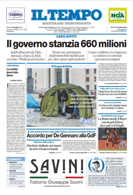 Le prime pagine di venerdì 12 maggio 2023 - Il Post