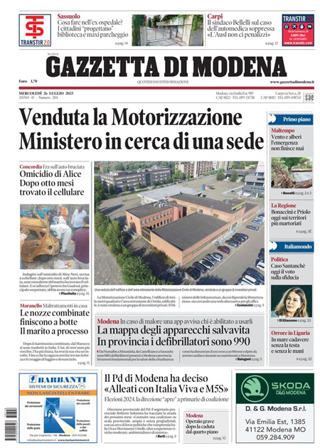 Le prime pagine di mercoledì 26 luglio 2023 - Il Post