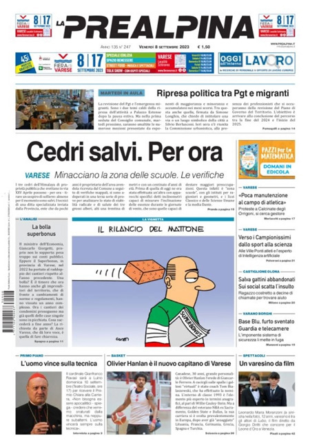 Le prime pagine di venerdì 8 settembre 2023 - Il Post