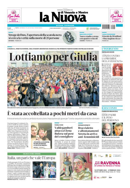 Le prime pagine di martedì 21 novembre 2023 - Il Post